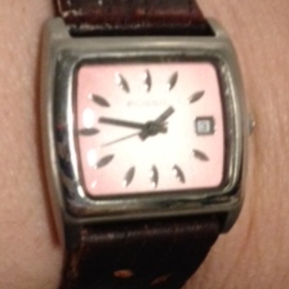 Fossil | Accessories | Fossil Pinkfaced Watch With Original Leather ...